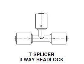 AC Fitting Aluminum Beadlock T- Splicer 3 Way Beadlock #12 5/8" Hose to ...